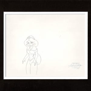 Aladdin Jasmine Genie Walt Disney Cartoon Production Animation Cel and ...