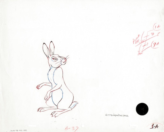 Watership Down 1978 Production Animation Cel Drawing With | Etsy