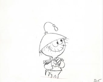 Quisp and Quake Quunchy Jay Ward Animation Cel Drawing Rocky Bullwinkle ...