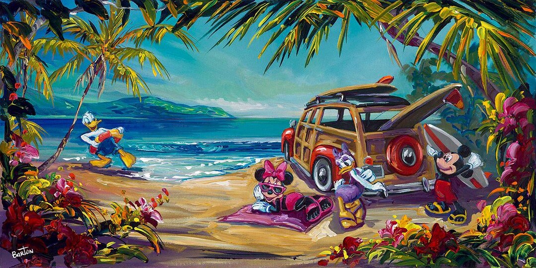 Mickey Mouse and Minnie Mouse Walt Disney Fine Art Steve Barton Signed ...
