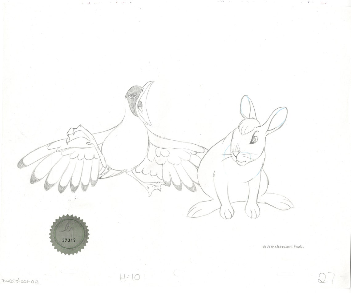 Watership Down 1978 Production Animation Cel Drawing With - Etsy