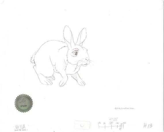 Watership Down 1978 Production Animation Cel Drawing With - Etsy