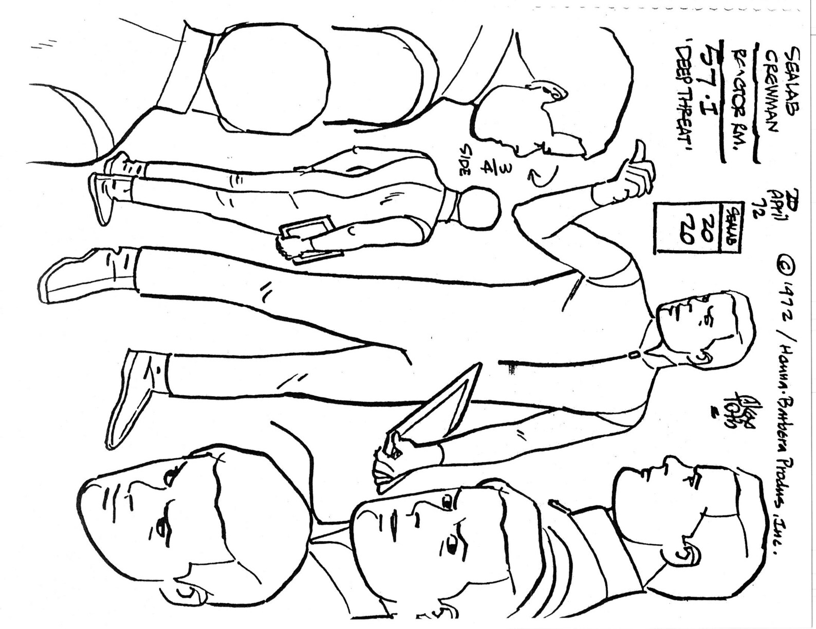 Alex Toth Sealab 2020 Model Sheet Copy Lot of 39 Pages of the Cartoon ...