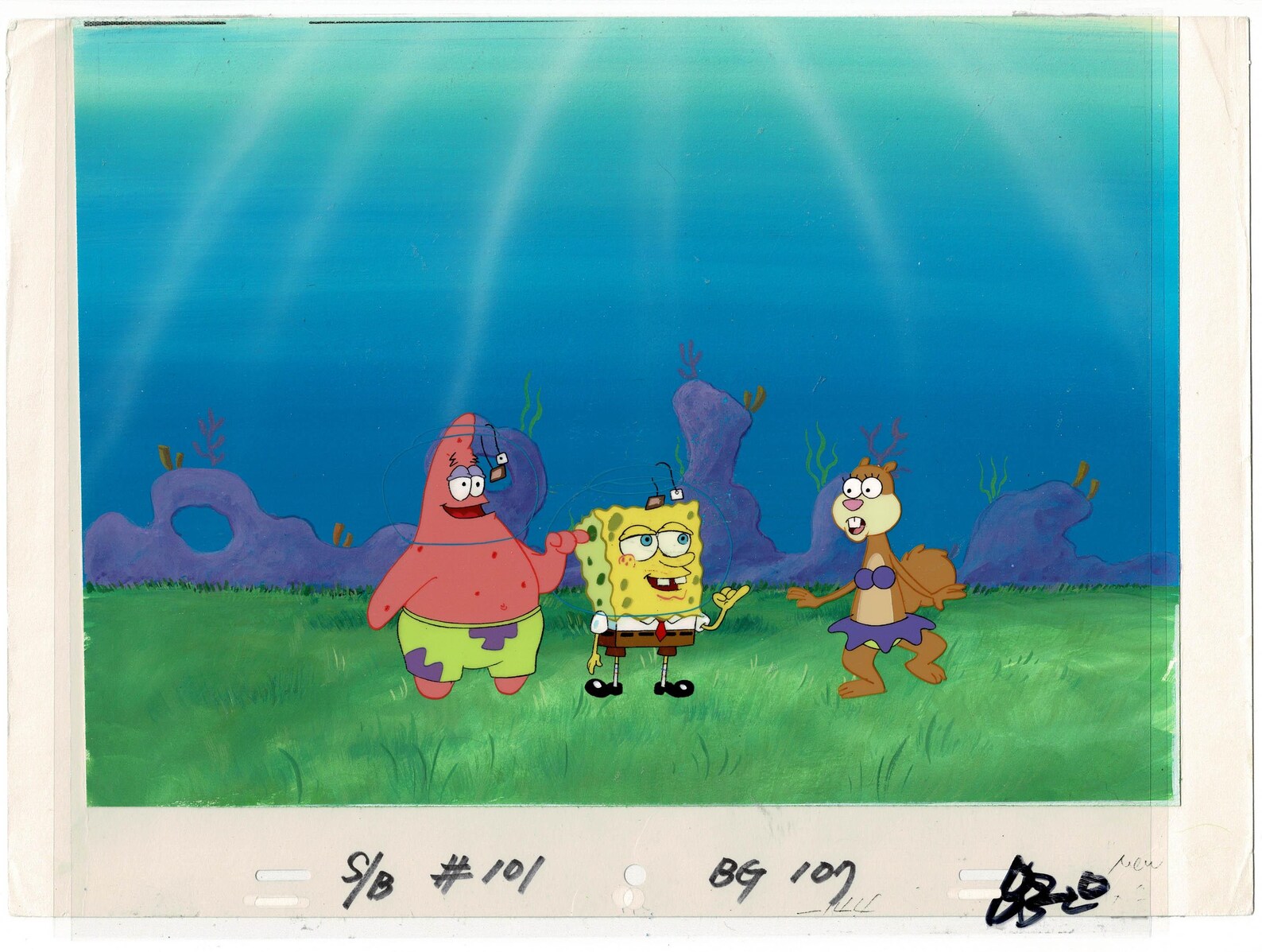 Spongebob Squarepants Patrick Sandy Cheeks Production Animation Cel ...