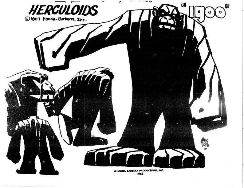 Alex Toth Herculoids Model Sheet Copy Lot 34 Pages 1967 Cartoon Hanna ...