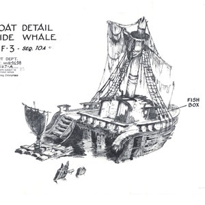 Pinocchio Boat Detail Inside Whale Walt Disney Production Animation ...