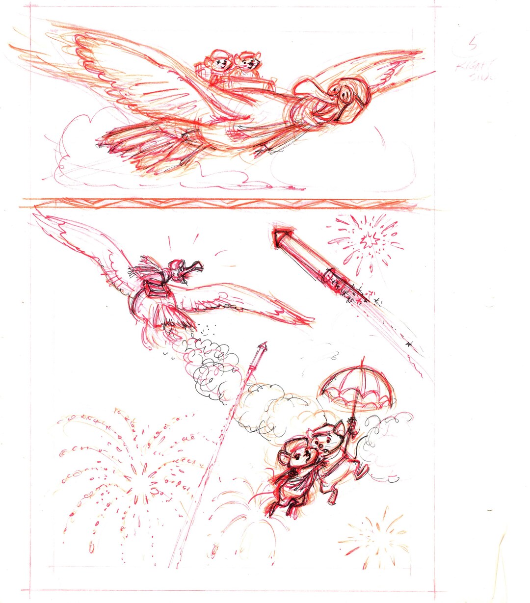 The Rescuers Walt Disney Page Illustration Drawing by Pete Alvarado ...