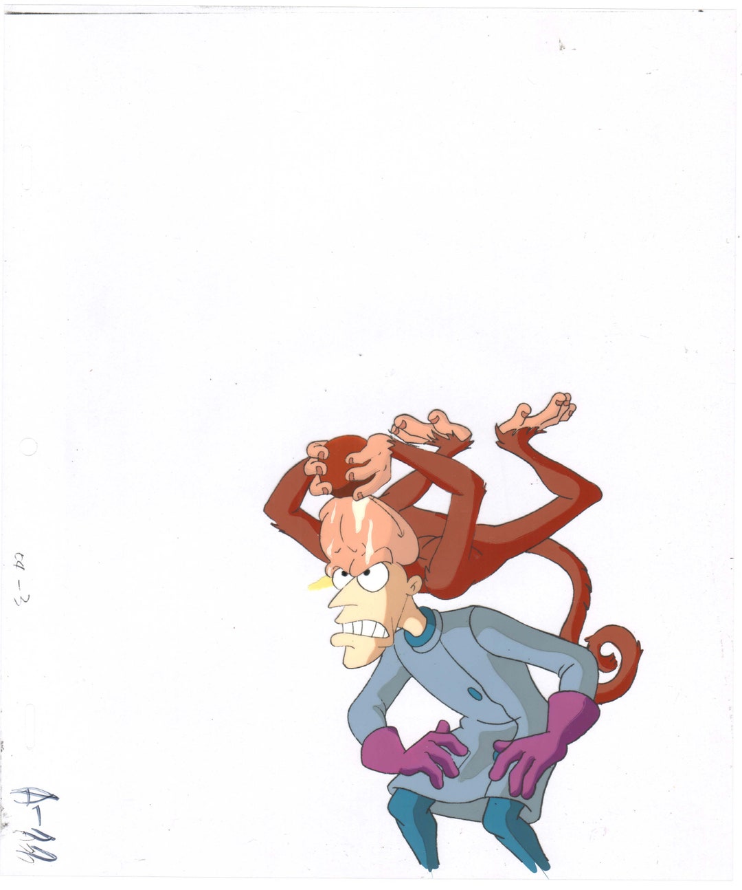 Earthworm Jim Professor Monkey Production Animation Cel Universal 95-6 ...