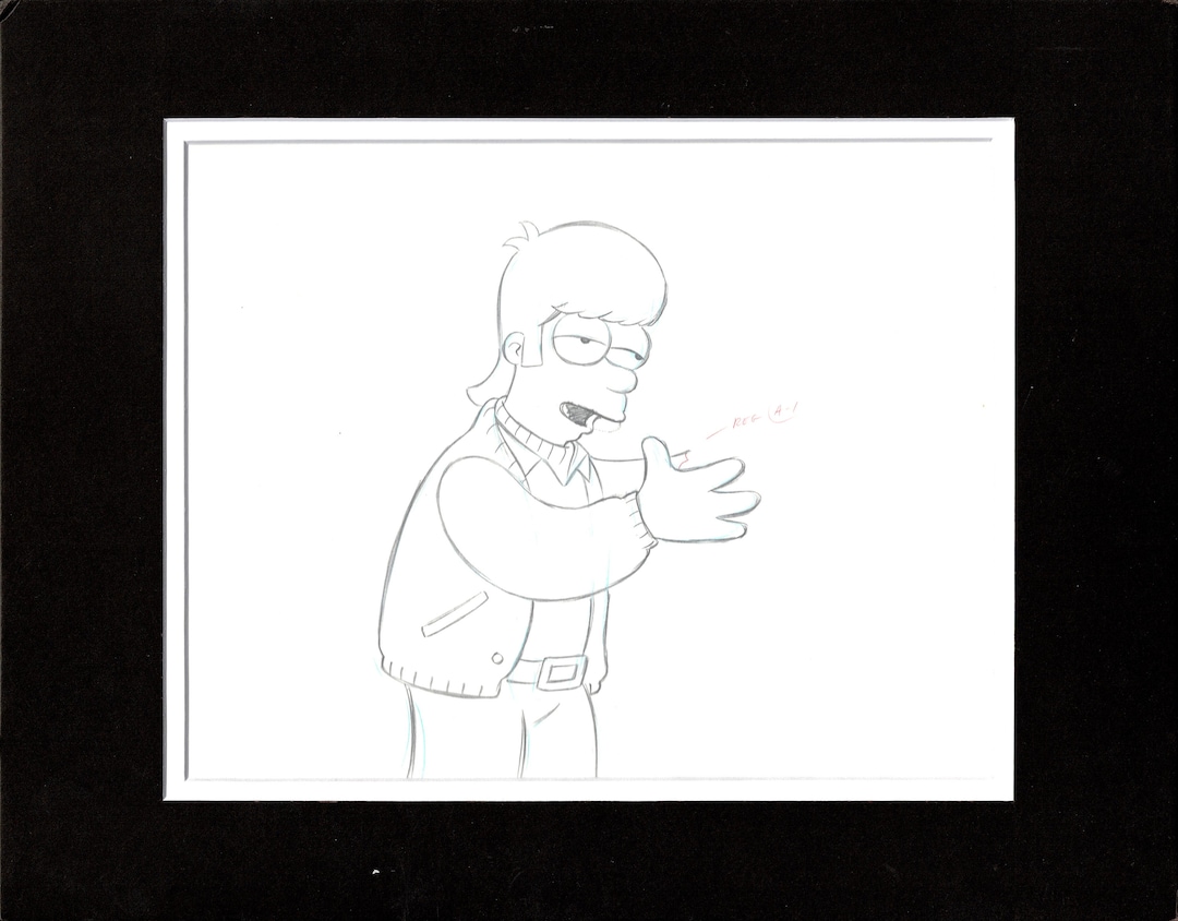 The Simpsons Homer Simpson With HAIR Original Production Animation Cel ...