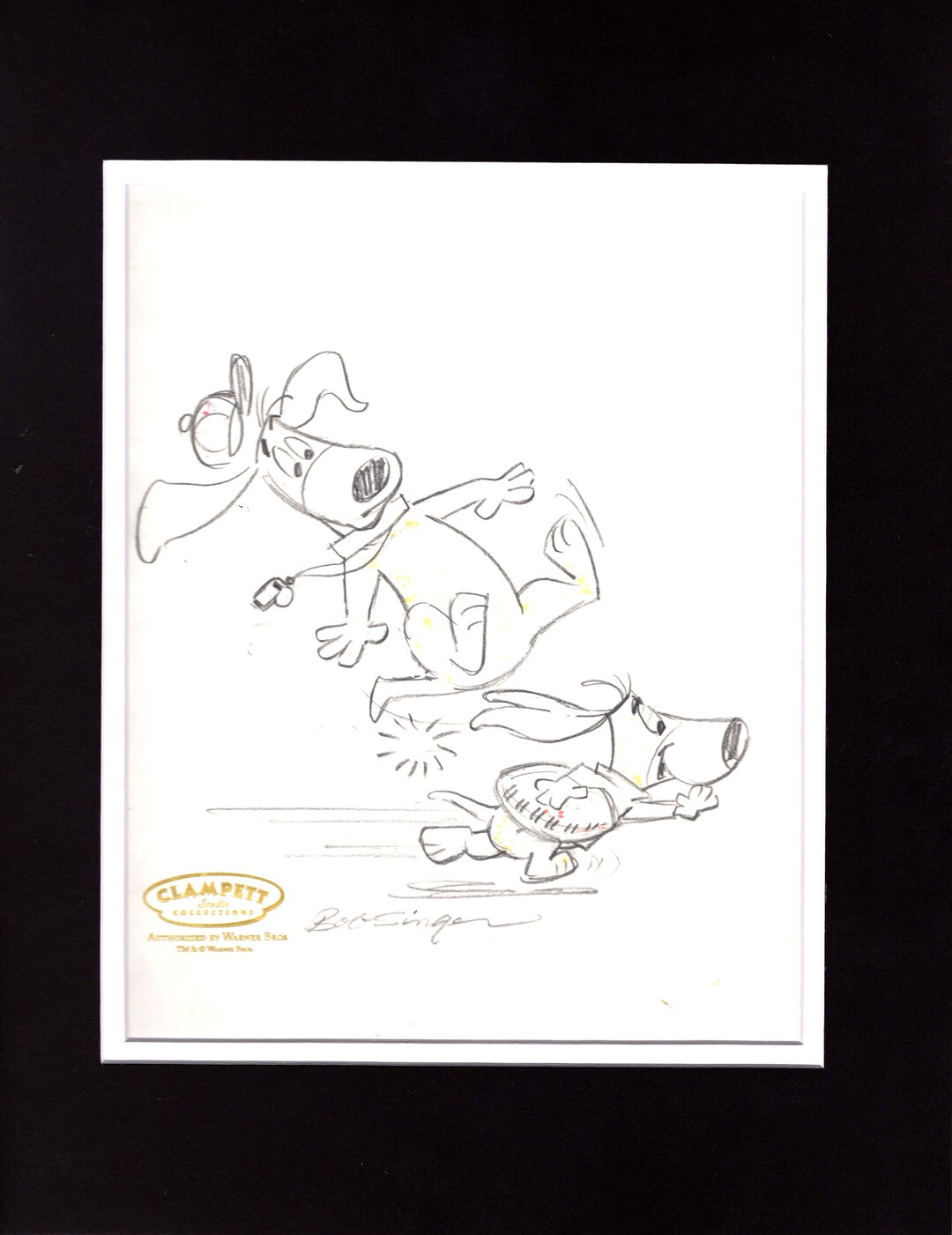 Augie Doggie and Doggie Daddy Pencil Scene Drawing Signed by Bob Singer ...