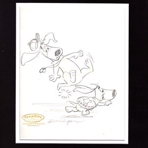 Augie Doggie and Doggie Daddy Pencil Scene Drawing Signed by Bob Singer ...