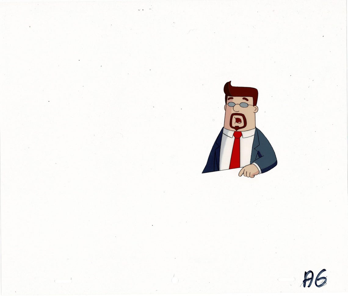Dilbert Original Production Animation Cel and Drawing Scott Adams 1999 ...