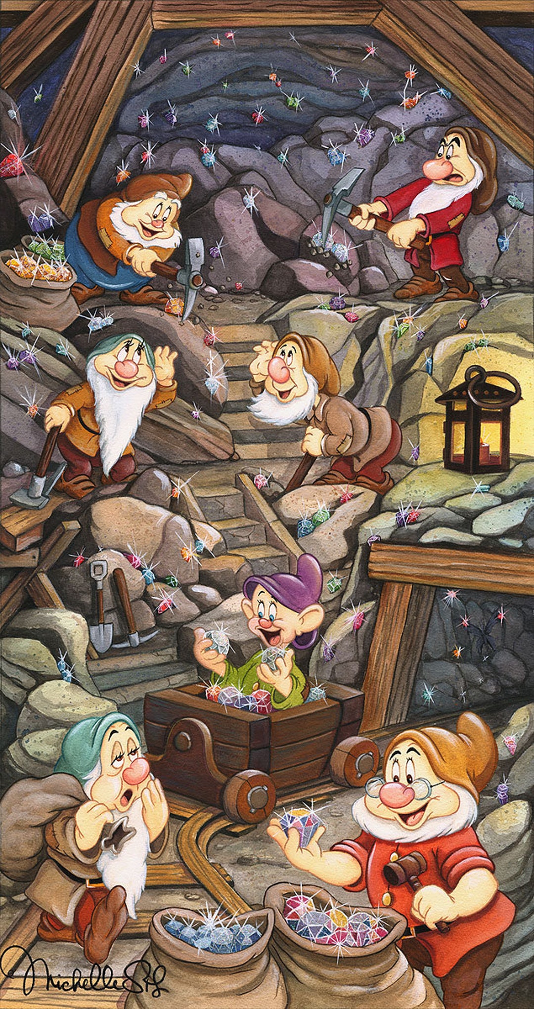 Snow White and the Seven Dwarfs Walt Disney Fine Art Michelle St ...