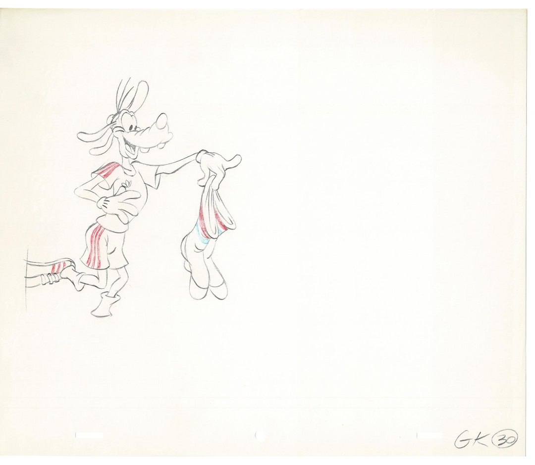 Vintage Walt Disney Sport Goofy Original Production Animation Drawing ...