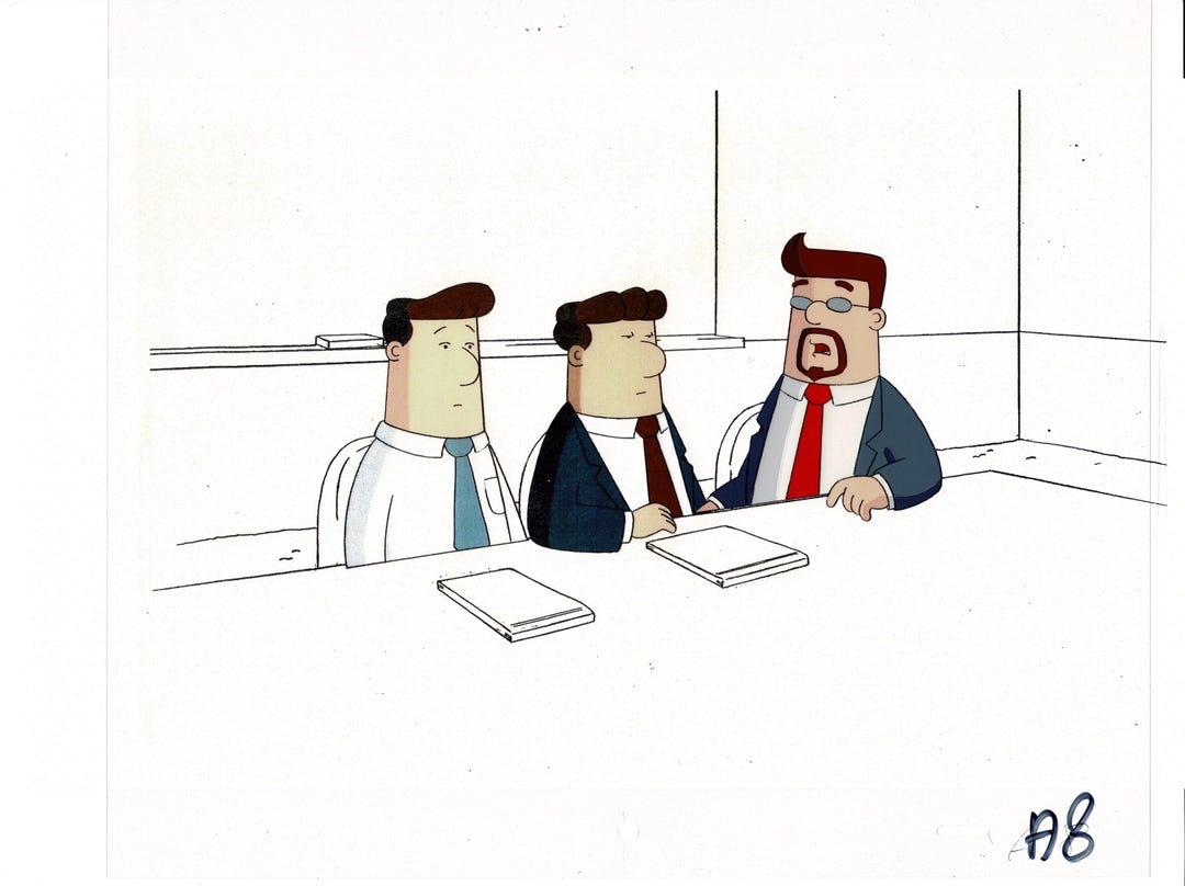 Dilbert Original Production Animation Cel and Drawing Scott Adams 1999 ...