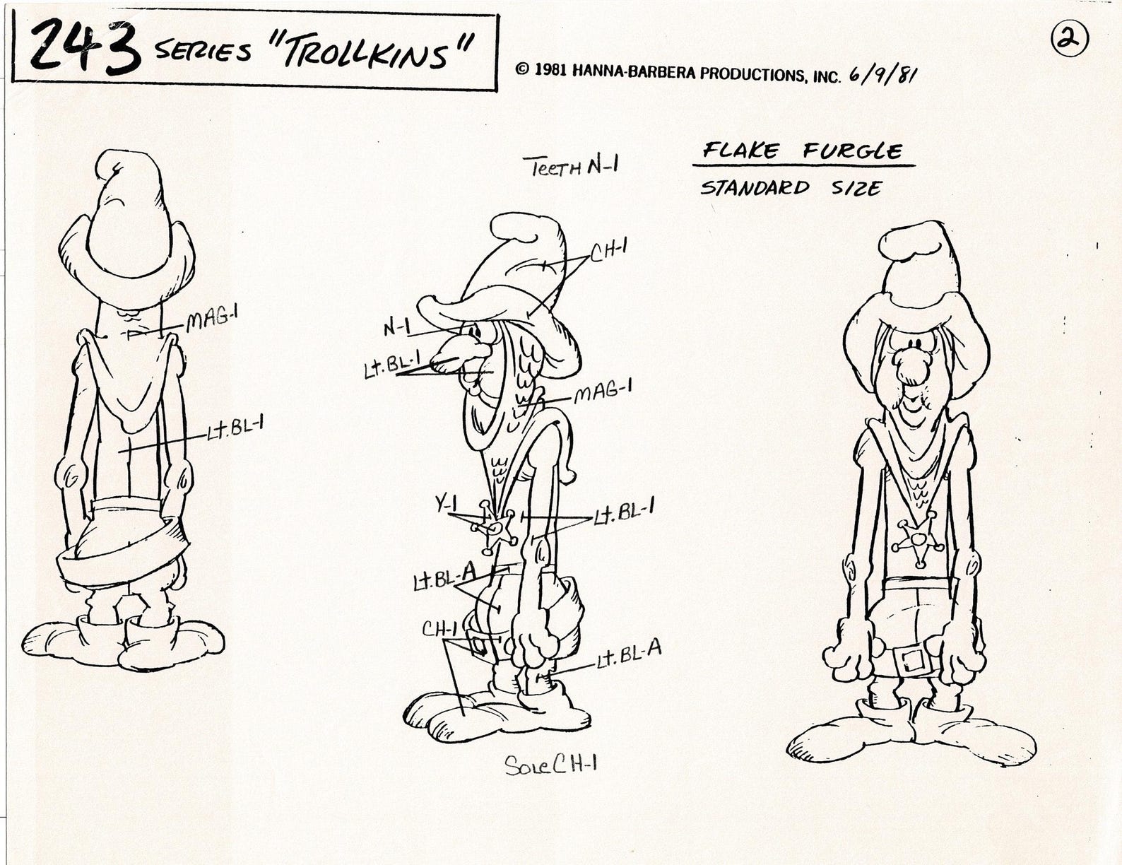 Trollkins 1981 Production Model Sheet Copy Lot of 12 Pages From Hanna ...