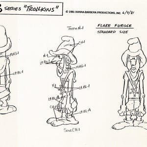 Trollkins 1981 Production Model Sheet Copy Lot of 12 Pages From Hanna ...