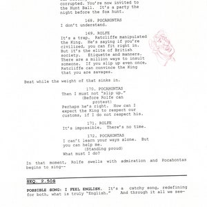 Pocahontas 2 Walt Disney Production Script Copy With Drawings 1996 ...