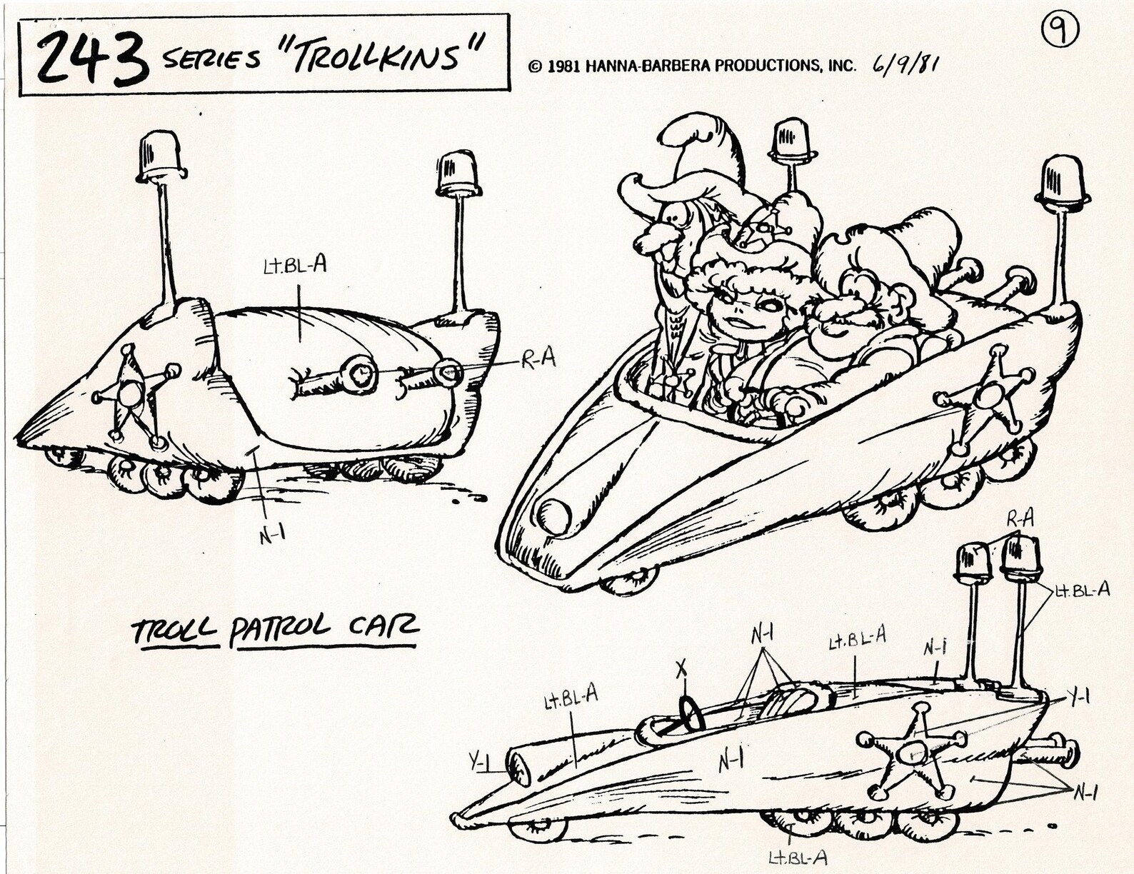 Trollkins 1981 Production Model Sheet Copy Lot of 12 Pages From Hanna ...