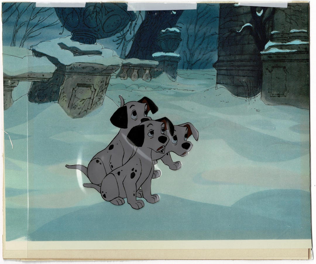 101 Dalmatians Art Corner Walt Disney Production Animation Cel 1961 3 C ...