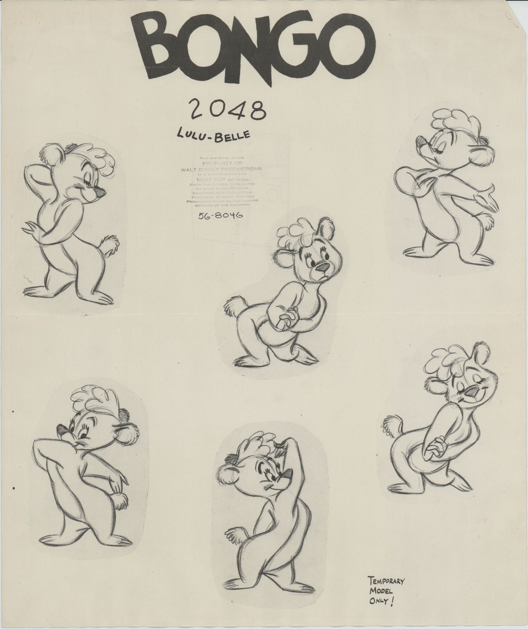 Lulu-belle From the Bongo the Bear Segment From Fun and Fancy Free by ...
