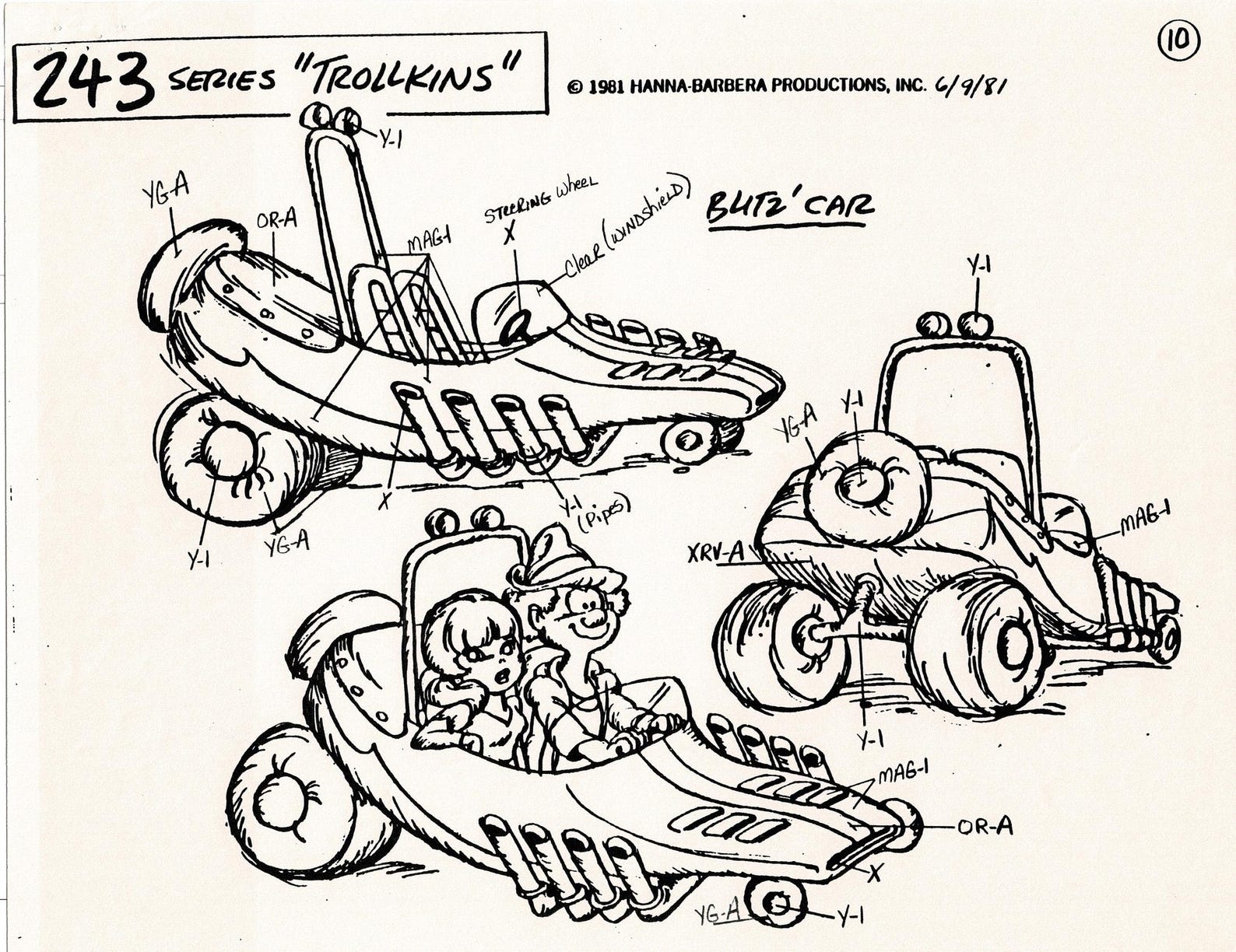 Trollkins 1981 Production Model Sheet Copy Lot of 12 Pages From Hanna ...
