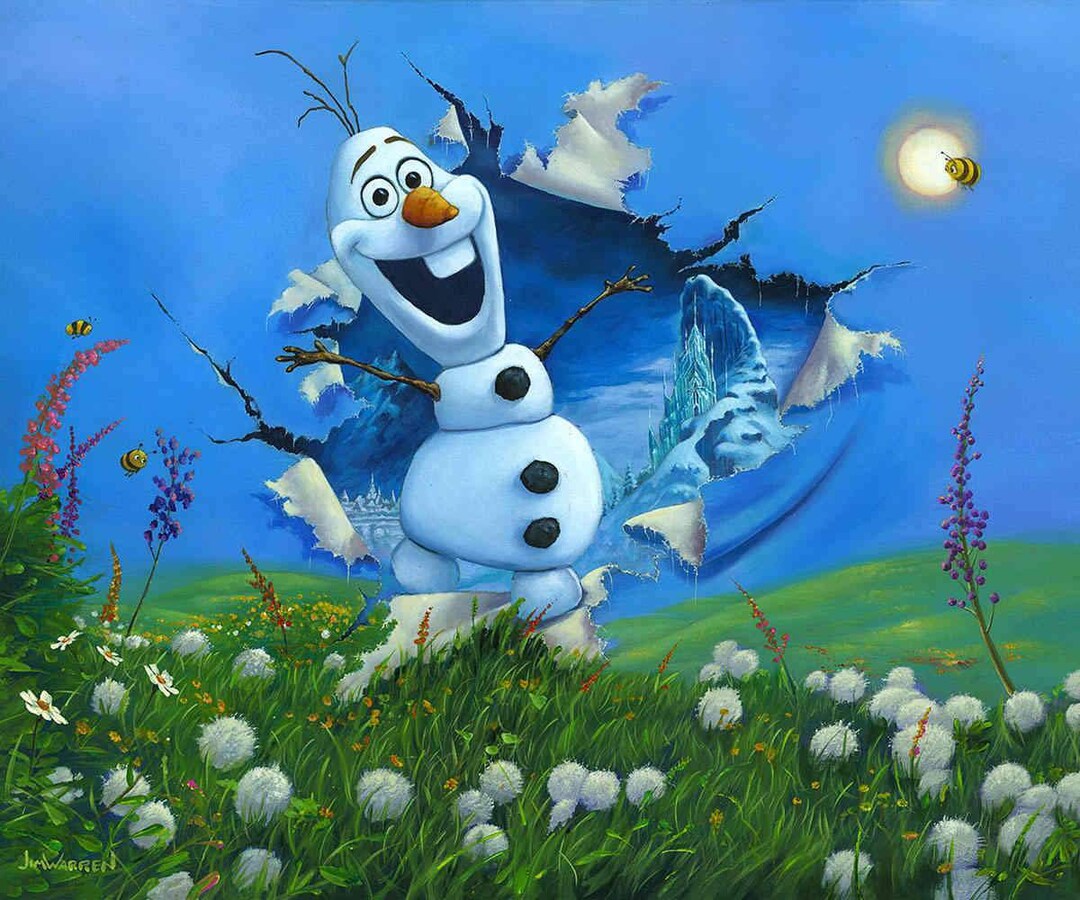 Frozen Olaf Walt Disney Fine Art Jim Warren Signed Limited Edition on ...