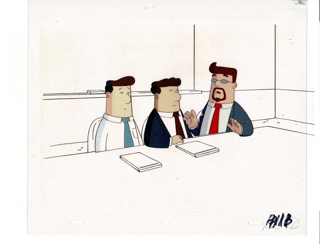 Dilbert Original Production Animation Cel and Drawing Scott Adams 1999 ...