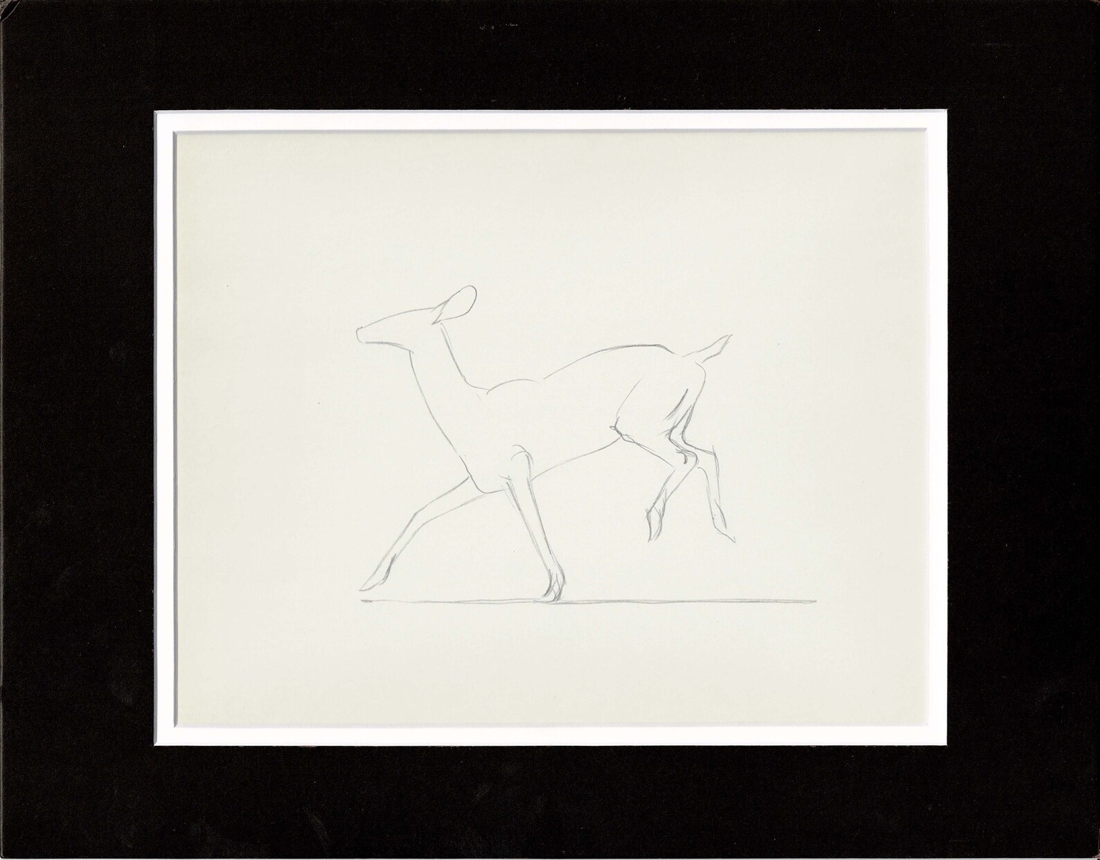 Walt Disney Rough Production Animation Cel Drawing or Study of a Deer ...