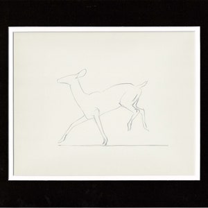 Walt Disney Rough Production Animation Cel Drawing or Study of a Deer ...