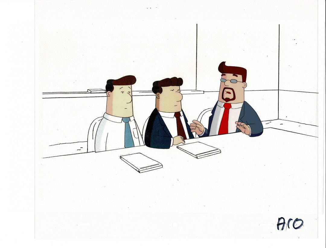Dilbert Original Production Animation Cel and Drawing Scott Adams 1999 ...