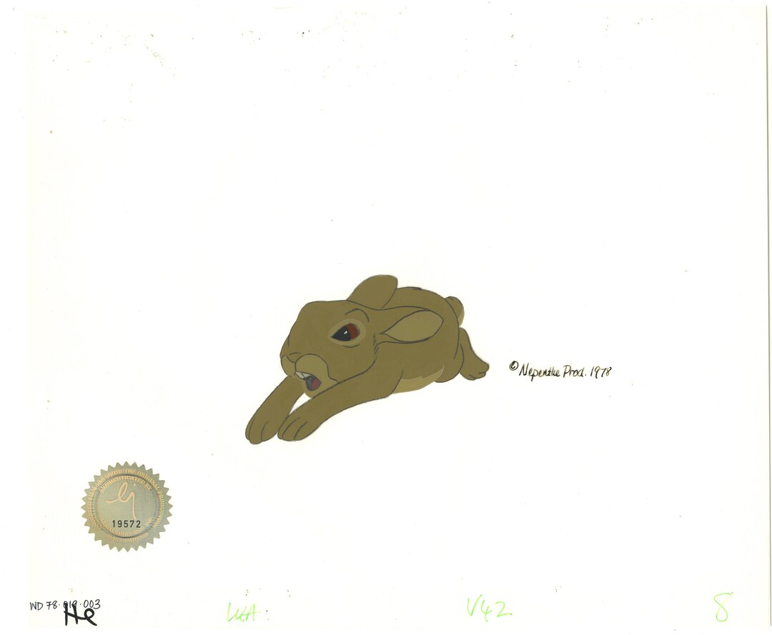 Watership Down 1978 Production Animation Cel of Pipkin With LJE Seal ...