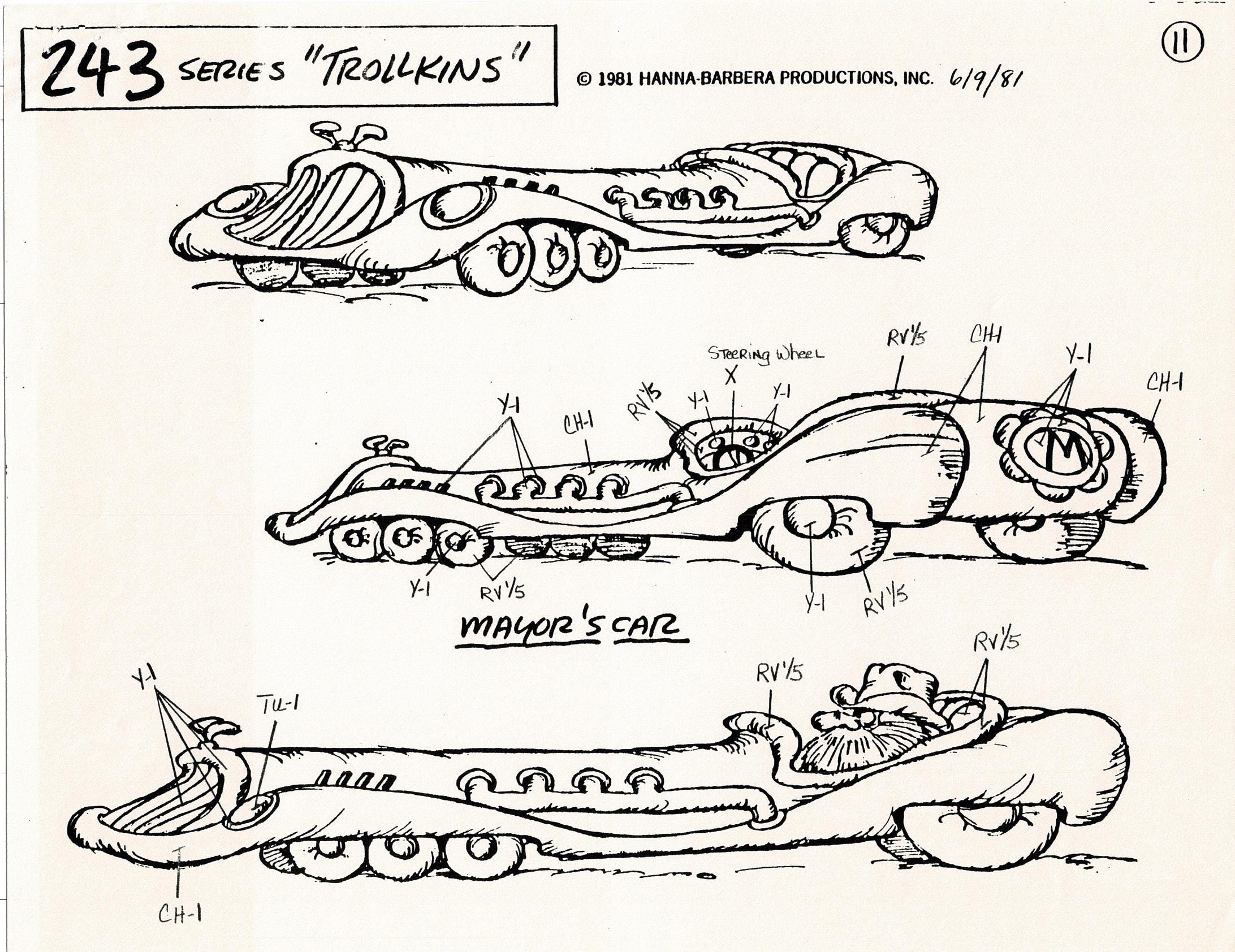 Trollkins 1981 Production Model Sheet Copy Lot of 12 Pages From Hanna ...