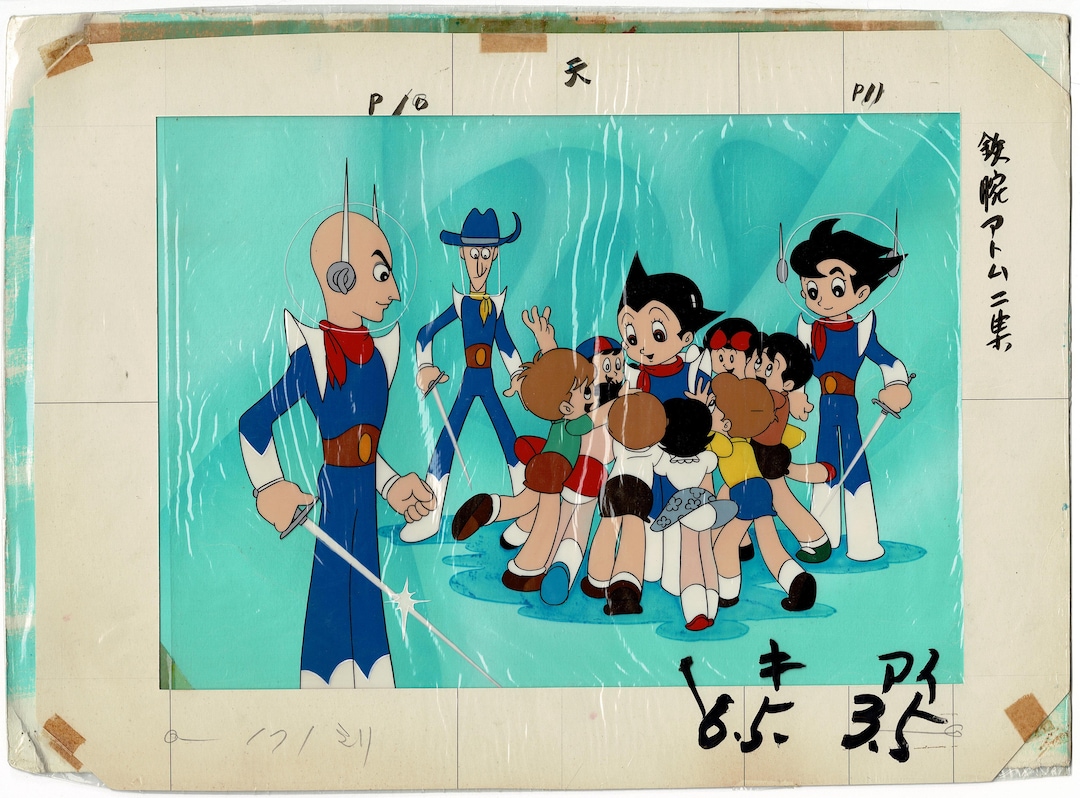 Astro Boy Production Animation Anime Cel OBG Background and Drawing ...