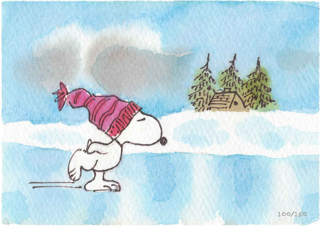 PEANUTS Ice is Nice Snoopy Giclee Print Christmas Limited Edition of ...