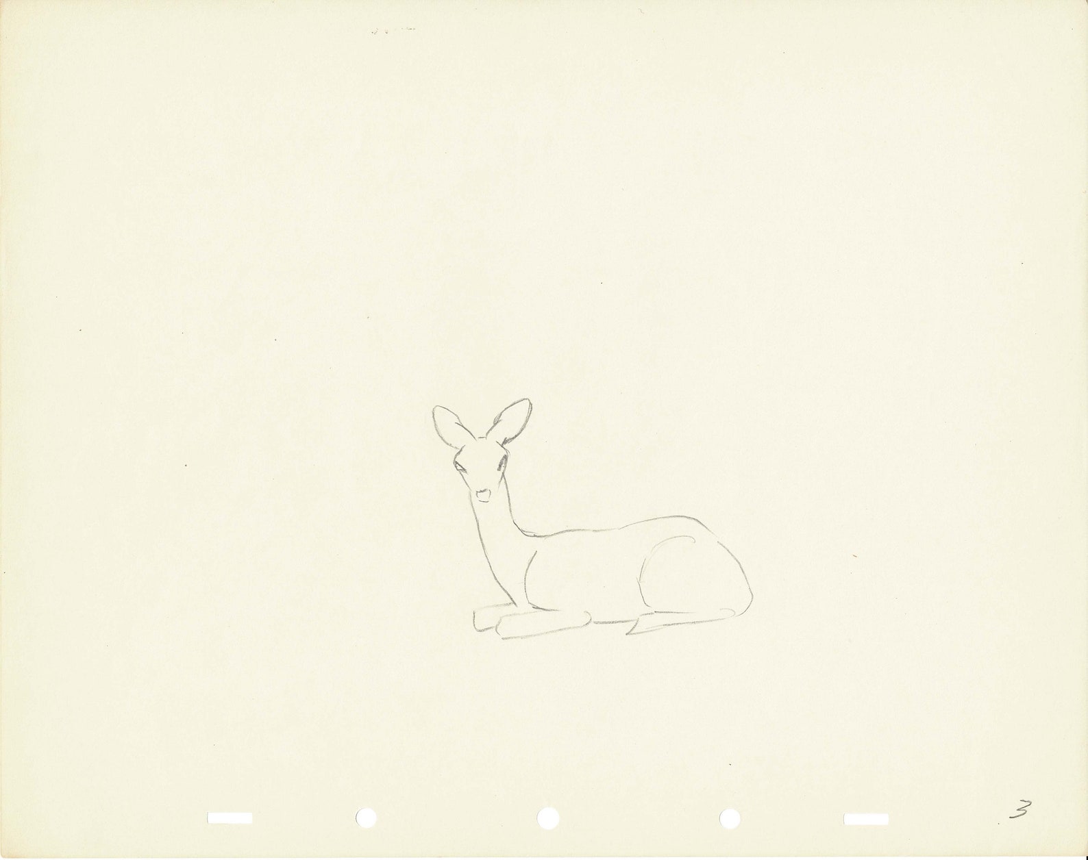 Walt Disney Rough Production Animation Cel Drawing or Study of a Deer ...