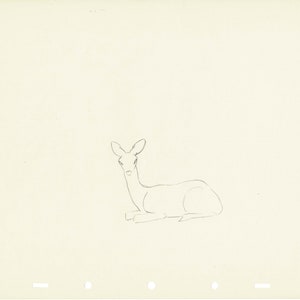 Walt Disney Rough Production Animation Cel Drawing or Study of a Deer ...