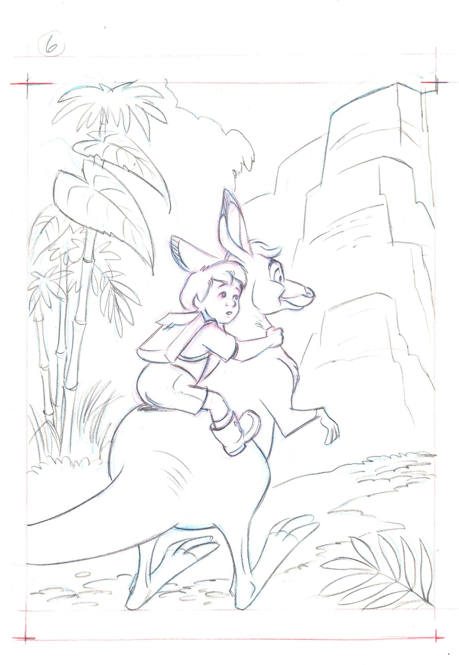 Walt Disney Rescuers Down Under Book Page Illustration Drawing From ...