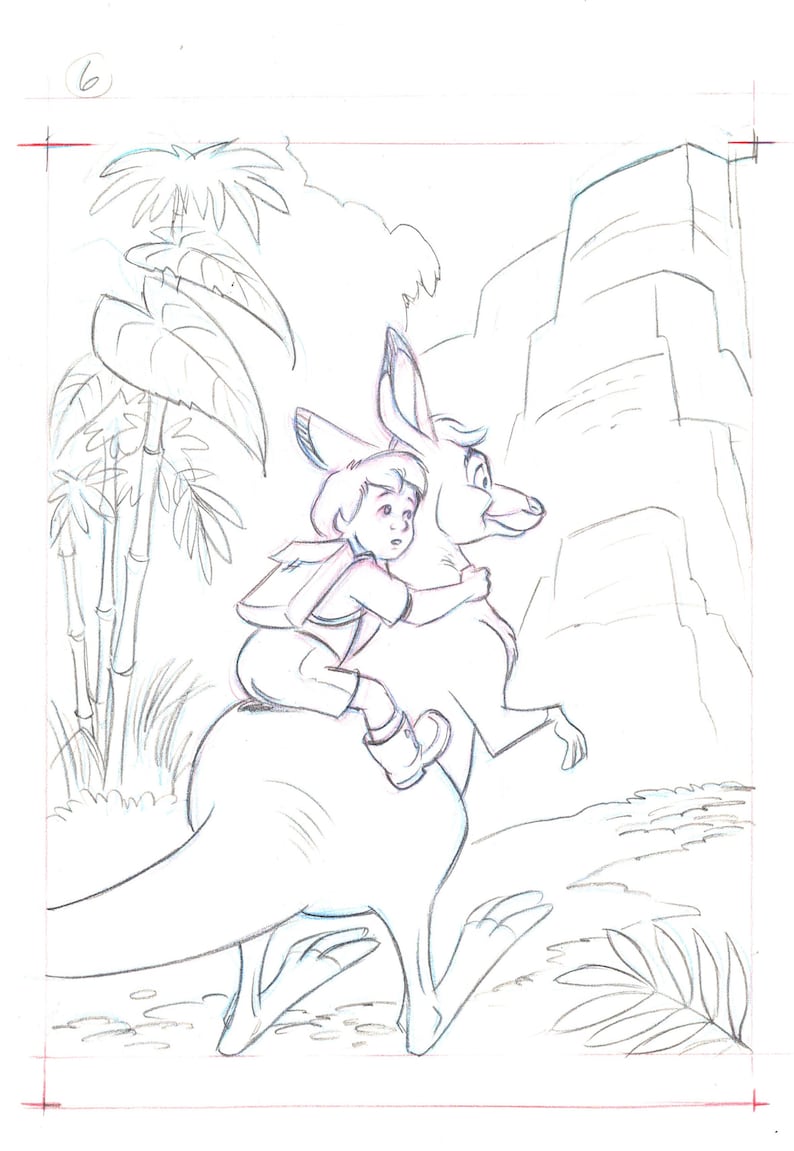 Walt Disney Rescuers Down Under Book Page Illustration Drawing - Etsy