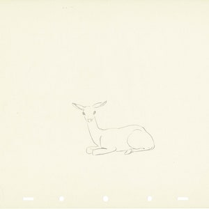 Walt Disney Rough Production Animation Cel Drawing or Study of a Deer ...