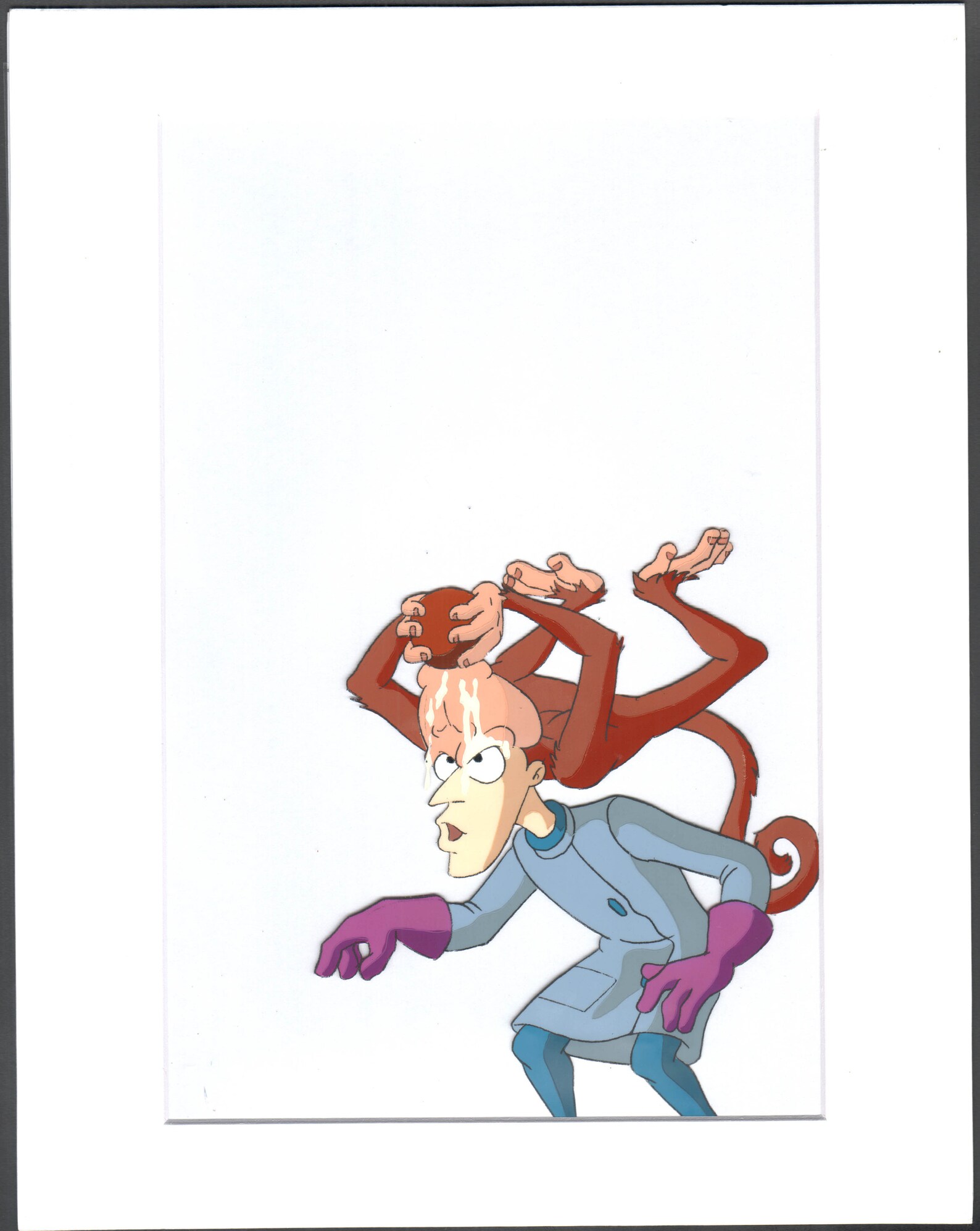 Earthworm Jim Professor Monkey Production Animation Cel Universal 95-6 ...