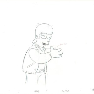 The Simpsons Homer Simpson With HAIR Original Production Animation Cel ...