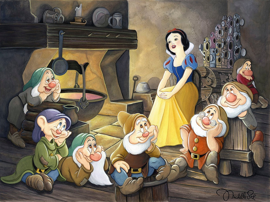 Snow White and the Seven Dwarfs Walt Disney Fine Art Michelle St ...