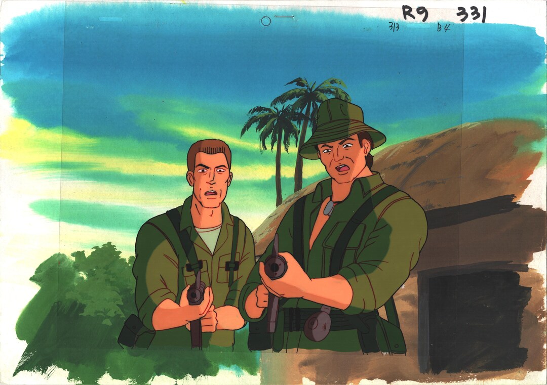 Rambo Original Production Animation Cel N Background OBG Ruby Spears ...