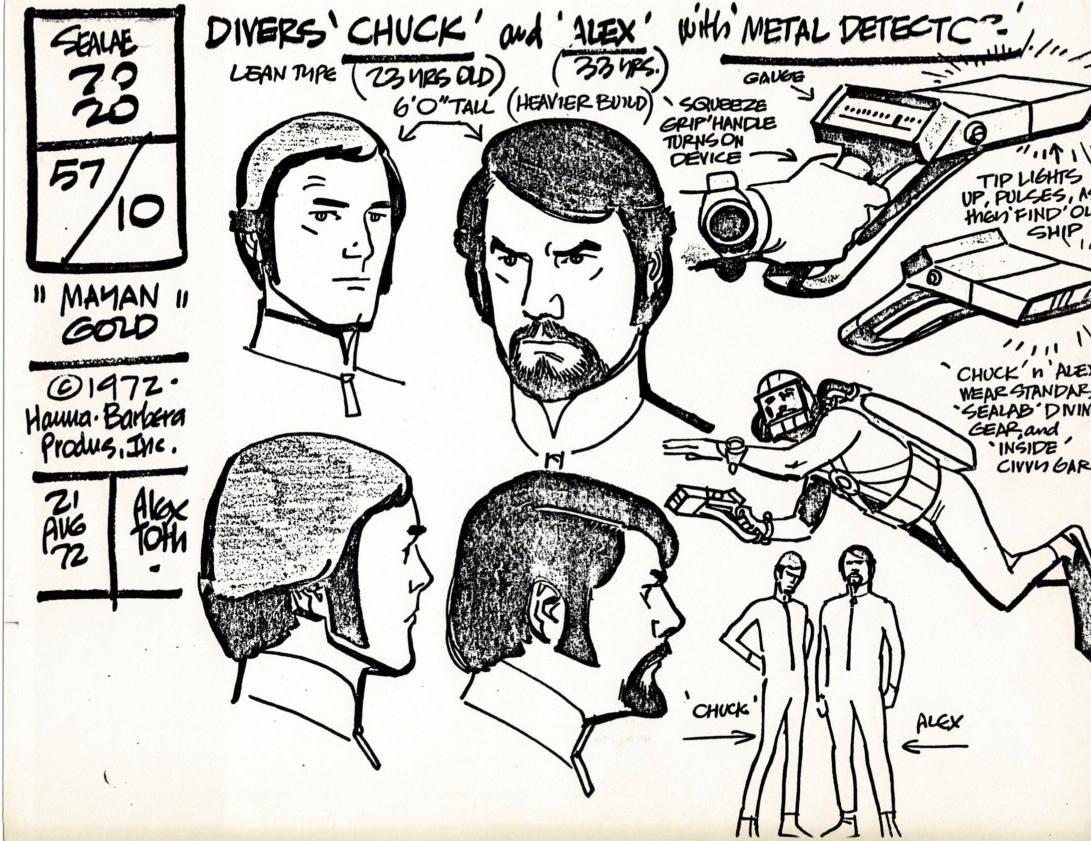 Sealab 2020 1972 Alex Toth Production Model Sheet Copy Lot of 69 Pages ...