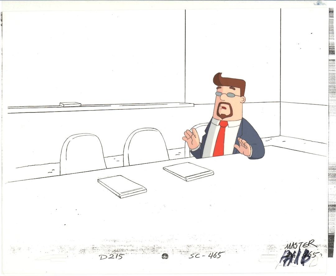 Dilbert Original Production Animation Cel and Drawing Scott Adams 1999 ...