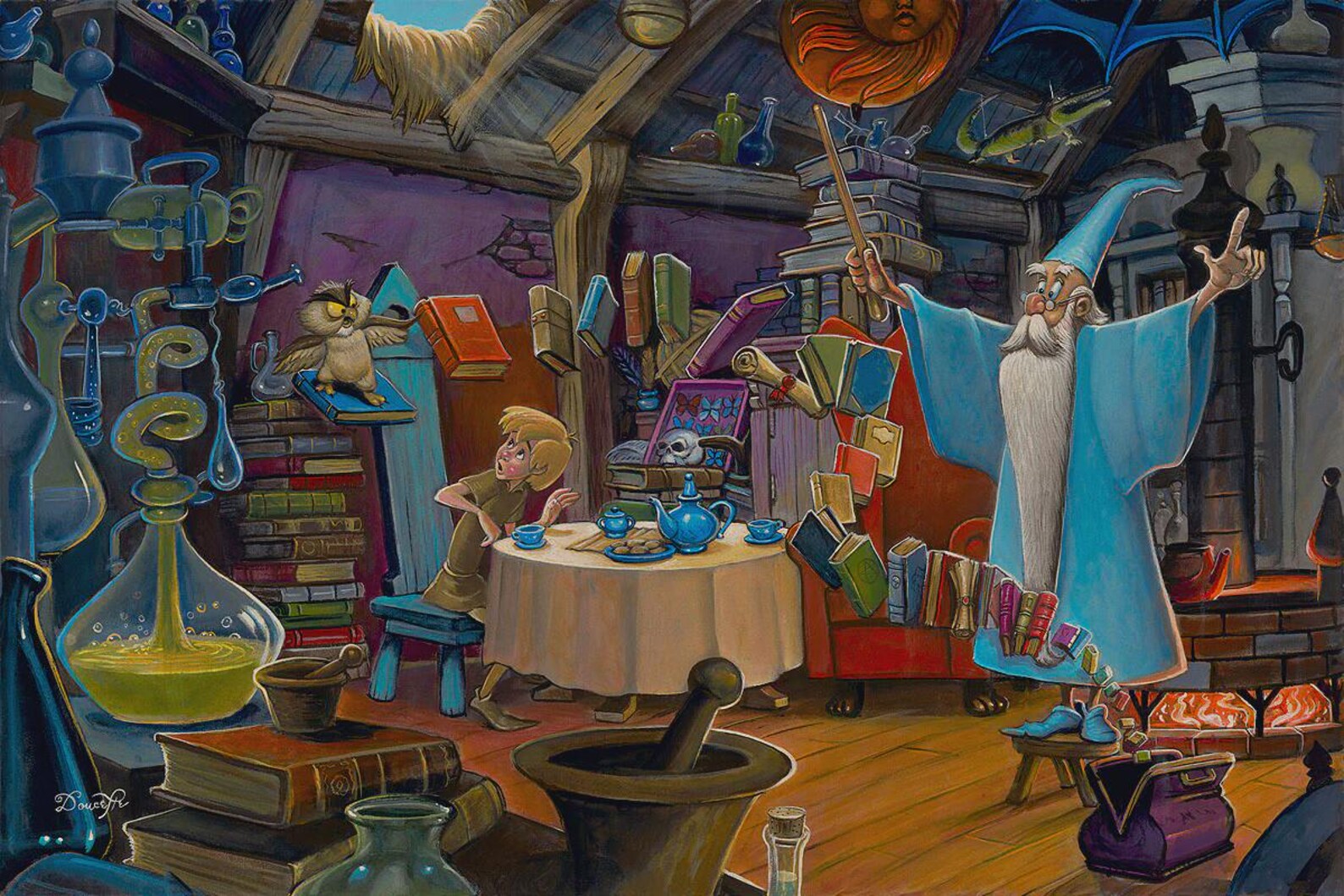 The Sword and the Stone Wart and Merlin Walt Disney Fine Art Bob ...