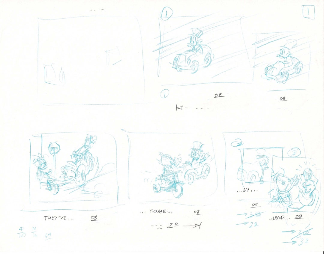 DUCKTALES Walt Disney Production Animation Drawing From Animator ...