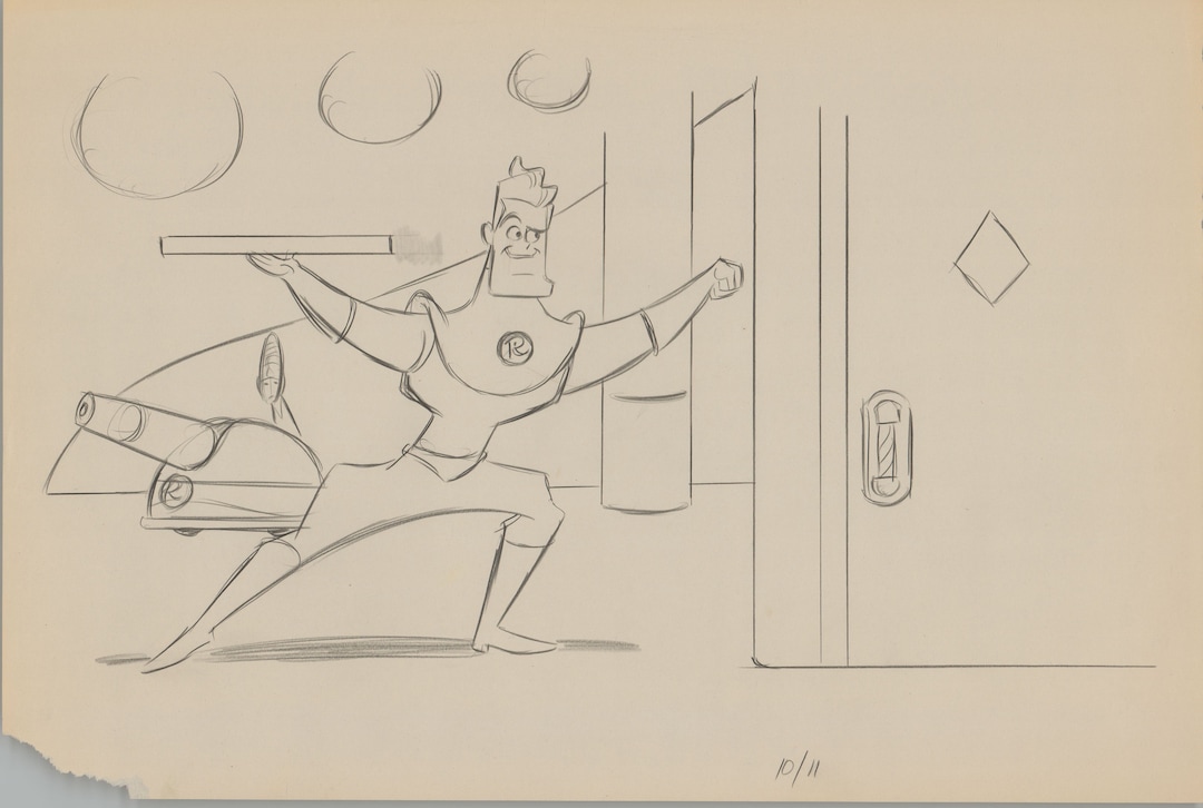 Walt Disney Meet the Robinsons Original Book Page Illustration Drawing ...