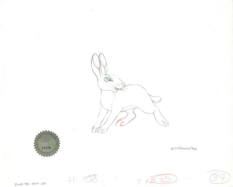 Watership Down 1978 Production Animation Cel Drawing With - Etsy